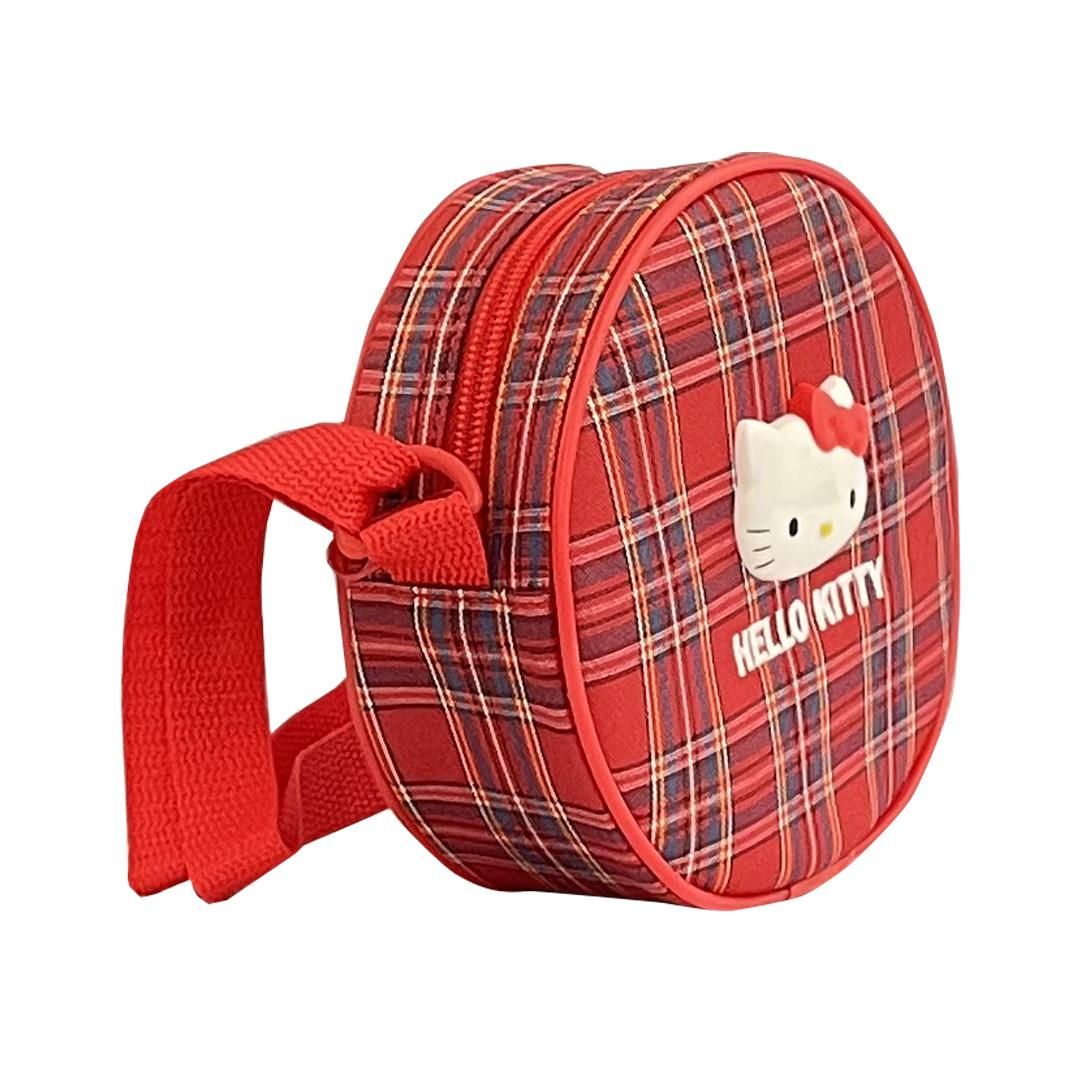 ハローキティ チェック柄ショルダー丸(レッド)/あすなろ舎WEB SHOP ハローキティ チェック柄ショルダー丸(レッド)/あすなろ舎WEB SHOP