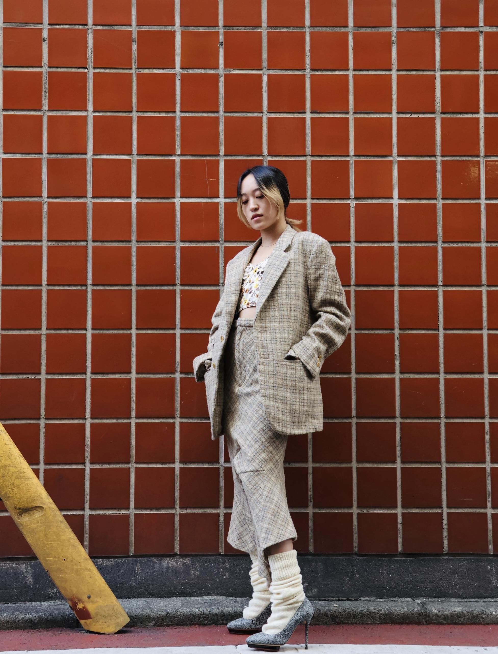FUMIKA UCHIDA: PLAID TWEED NOTCHED LAPEL JACKET - PLAID FUMIKA UCHIDA: PLAID TWEED NOTCHED LAPEL JACKET - PLAID