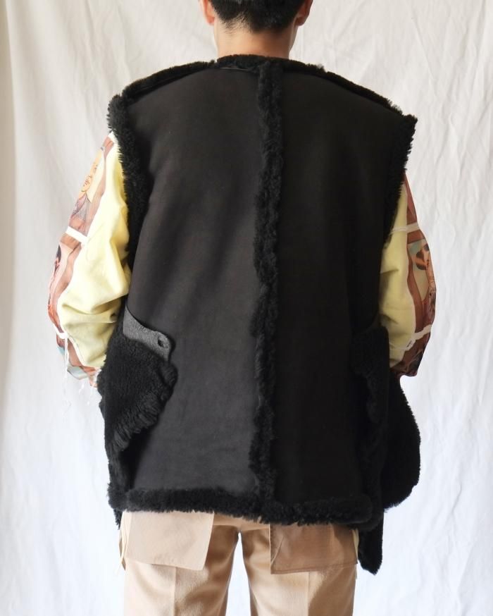Midorikawa:Mouton Vest - BLACK - ORANN 通販サイト Midorikawa:Mouton Vest - BLACK - ORANN 通販サイト