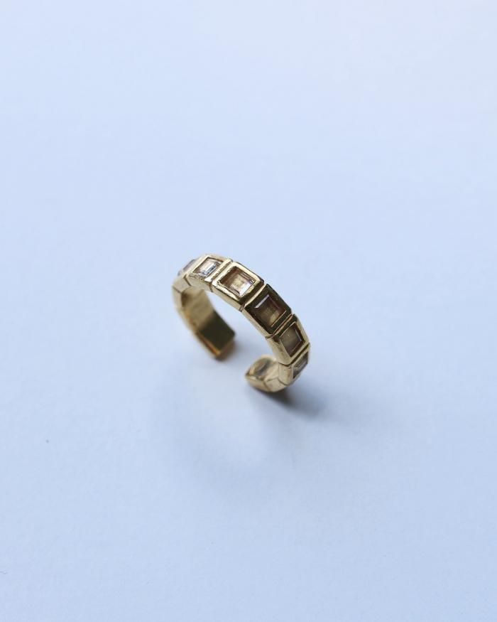 R.ALAGAN:SMALL TILE RING - GOLD - ORANN ONLINE SHOP R.ALAGAN:SMALL TILE RING - GOLD - ORANN ONLINE SHOP