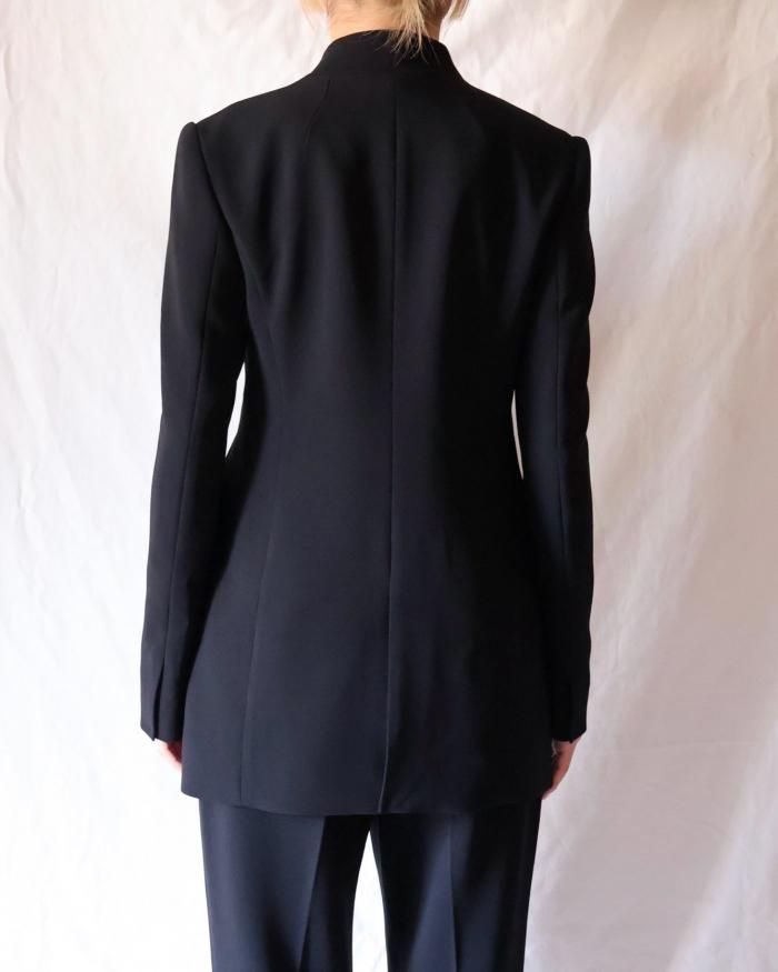 Mame Kurogouchi:Acetate Polyester Collarless Double Mame Kurogouchi:Acetate Polyester Collarless Double