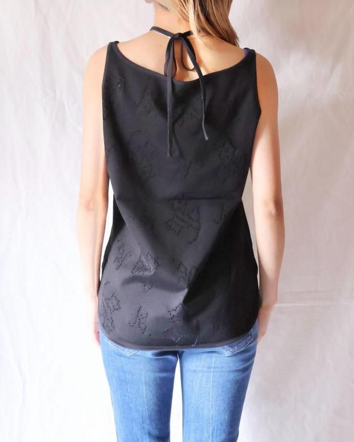 Mame Kurogouchi:Eyelet Jersey Jacquard Sleeveless Top Mame Kurogouchi:Eyelet Jersey Jacquard Sleeveless Top