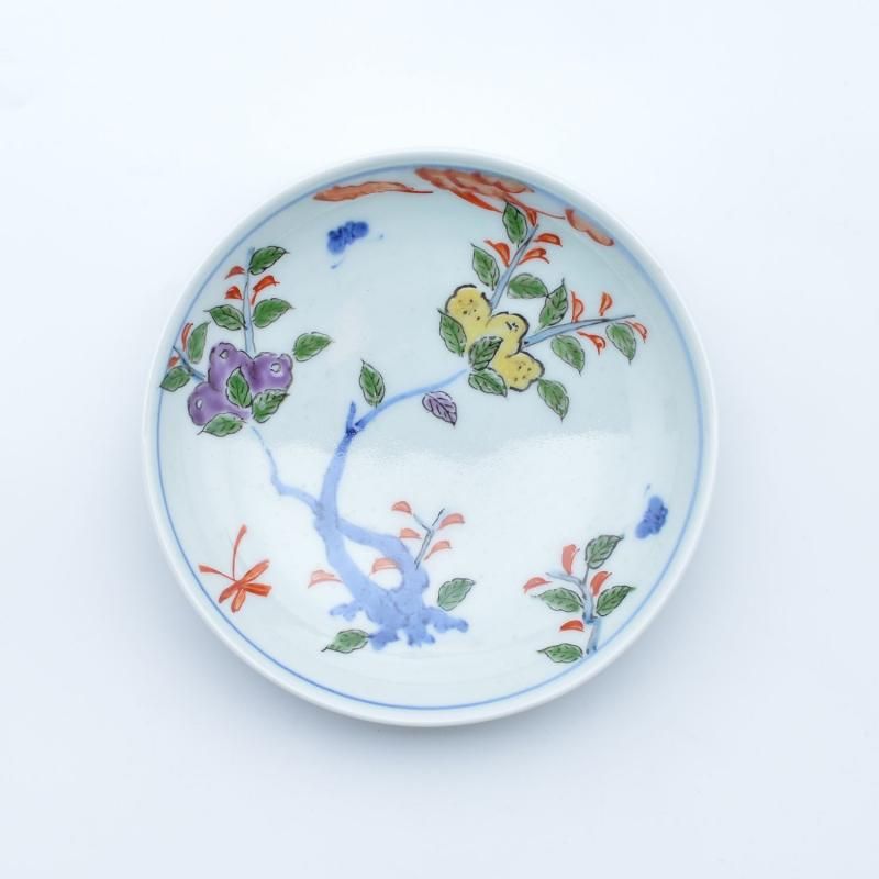 赤絵花蝶文 フルーツ皿 | 文青シリーズ - 有田焼のまるぶん 赤絵花蝶文 フルーツ皿 | 文青シリーズ - 有田焼のまるぶん