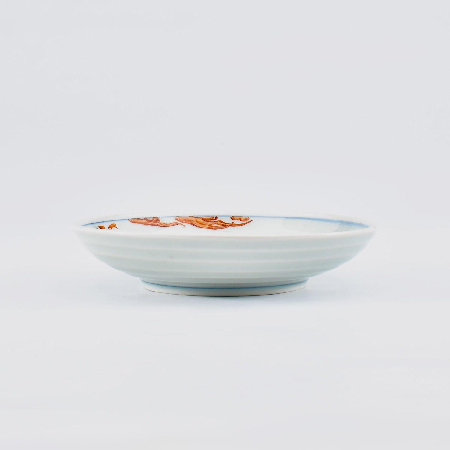 赤絵花蝶文 フルーツ皿 | 文青シリーズ - 有田焼のまるぶん 赤絵花蝶文 フルーツ皿 | 文青シリーズ - 有田焼のまるぶん