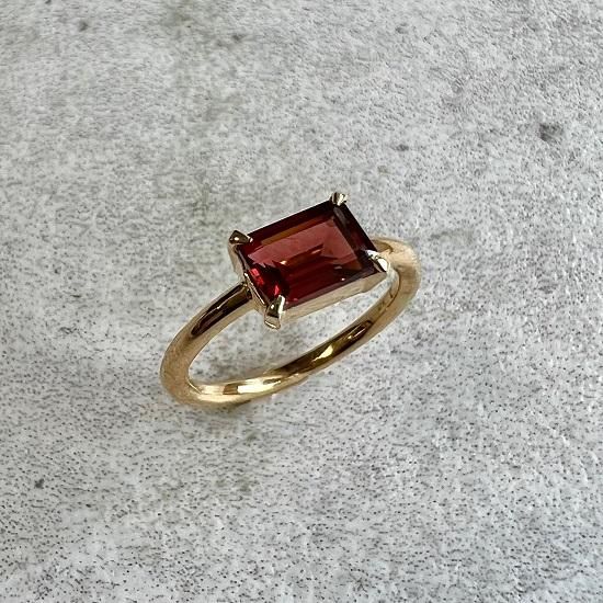 限定品】K18 square ring ガーネット - J_Products 限定品】K18 square ring ガーネット - J_Products
