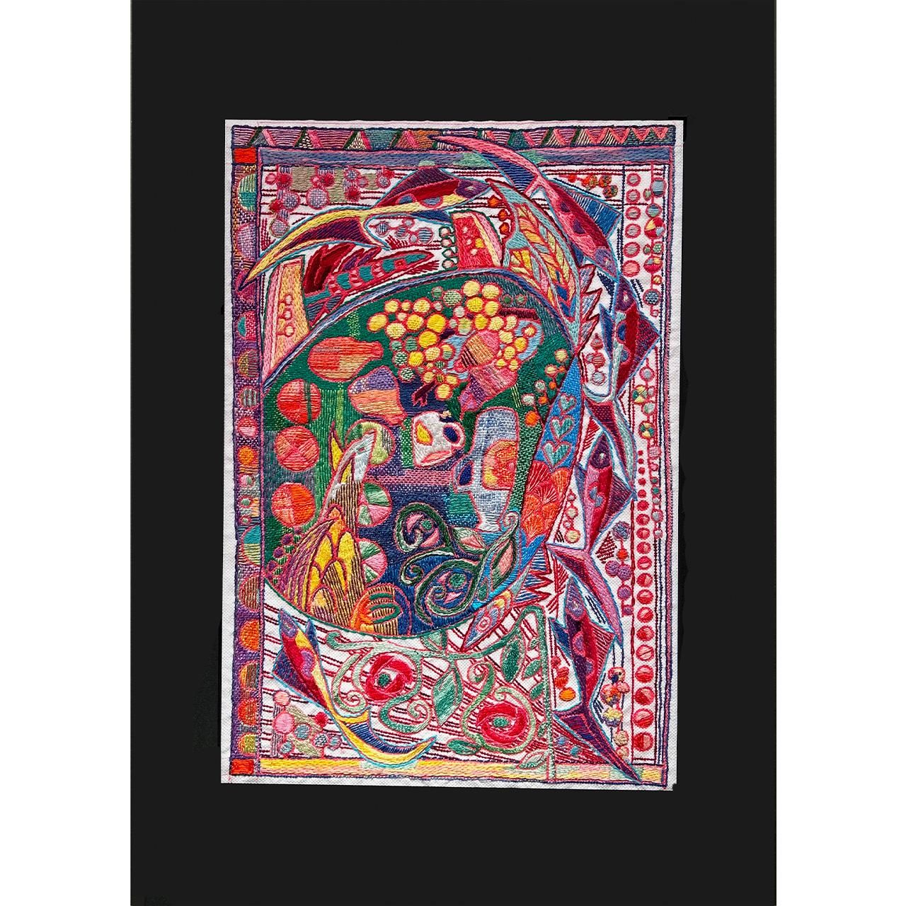 フランス刺繍画 #2023061350 | 目須田晶子の世界観を刺繍した フランス刺繍画 #2023061350 | 目須田晶子の世界観を刺繍した