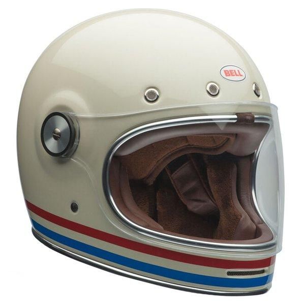 BELL Bullitt Stripes Gloss Pearl White Oxblood Blue