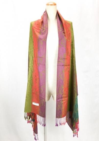 エジプト製 PASHMINAストール【オレンジ】 - ベリーダンス衣装 エジプト製 PASHMINAストール【オレンジ】 - ベリーダンス衣装