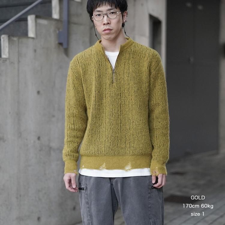 アンダー ANDER 24AW モヘヤジップクルー ニット セーター アンダー ANDER 24AW モヘヤジップクルー ニット セーター