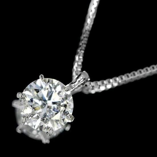 ダイヤモンド ネックレス 一粒 0.5ct 6本爪 プラチナ Pt900 ダイヤモンド ネックレス 一粒 0.5ct 6本爪 プラチナ Pt900