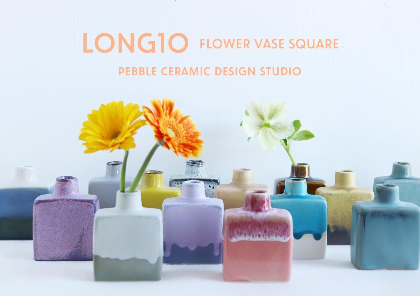 LONG10 FLOWER VASE - Pebble Ceramic Design Studio - 丁寧な LONG10 FLOWER VASE - Pebble Ceramic Design Studio - 丁寧な