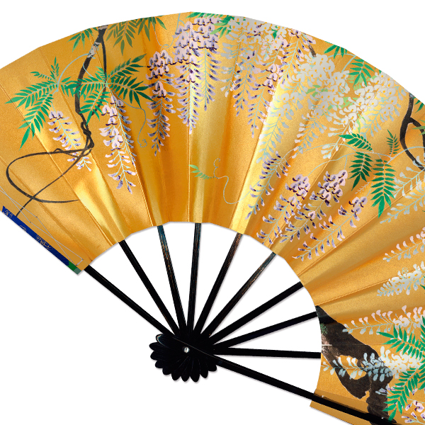 飾り京扇子 舞扇子タイプ 藤の花/桜 Xb004 - itotsune 飾り京扇子 舞扇子タイプ 藤の花/桜 Xb004 - itotsune