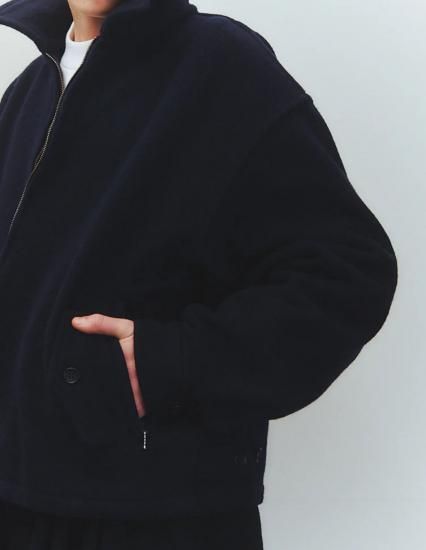 is-ness/イズネス】WOOL ZIP BLOUSON(BLACK) - 「PLACE/プレイス is-ness/イズネス】WOOL ZIP BLOUSON(BLACK) - 「PLACE/プレイス