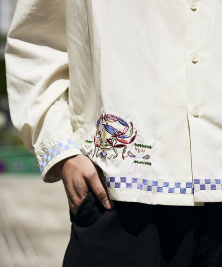 SON OF THE CHEESE/サノバチーズ】SIDE WALK SHIRT(WHITE SON OF THE CHEESE/サノバチーズ】SIDE WALK SHIRT(WHITE