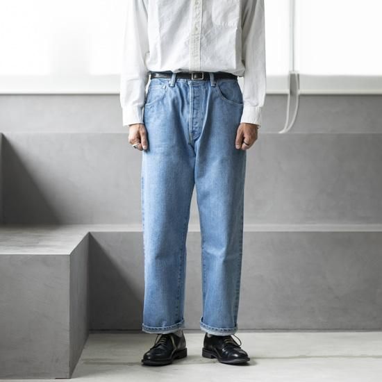 HATSKI Wide Tapered Denim Used ”Ice Blue”[アイスブルー HATSKI Wide Tapered Denim Used ”Ice Blue”[アイスブルー