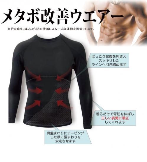 日本製 メタボ改善シャツ(長袖) メンズ アトピー肌|ナノ 日本製 メタボ改善シャツ(長袖) メンズ アトピー肌|ナノ
