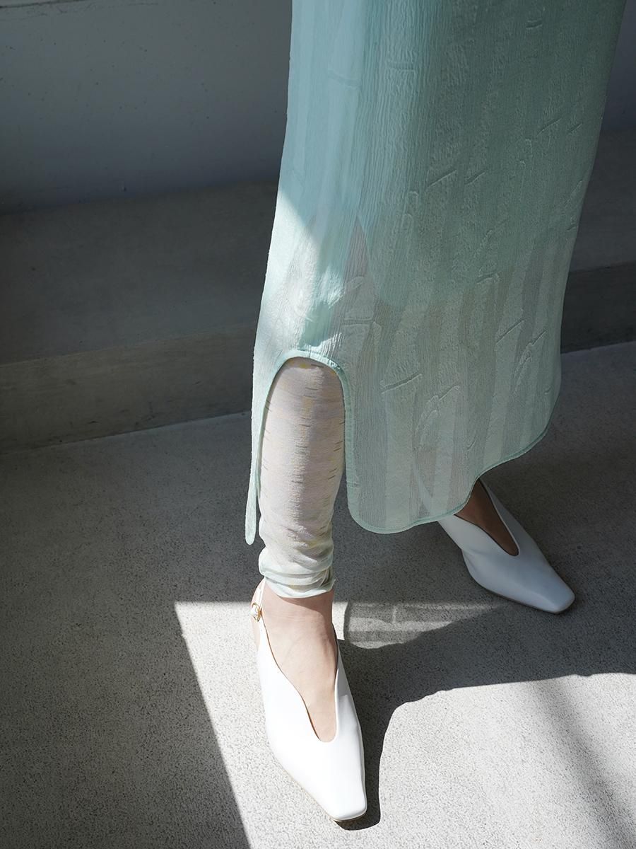 Mame Kurogouchi Marble Printed Plaid Sheer Leggings - Altamira Mame Kurogouchi Marble Printed Plaid Sheer Leggings - Altamira