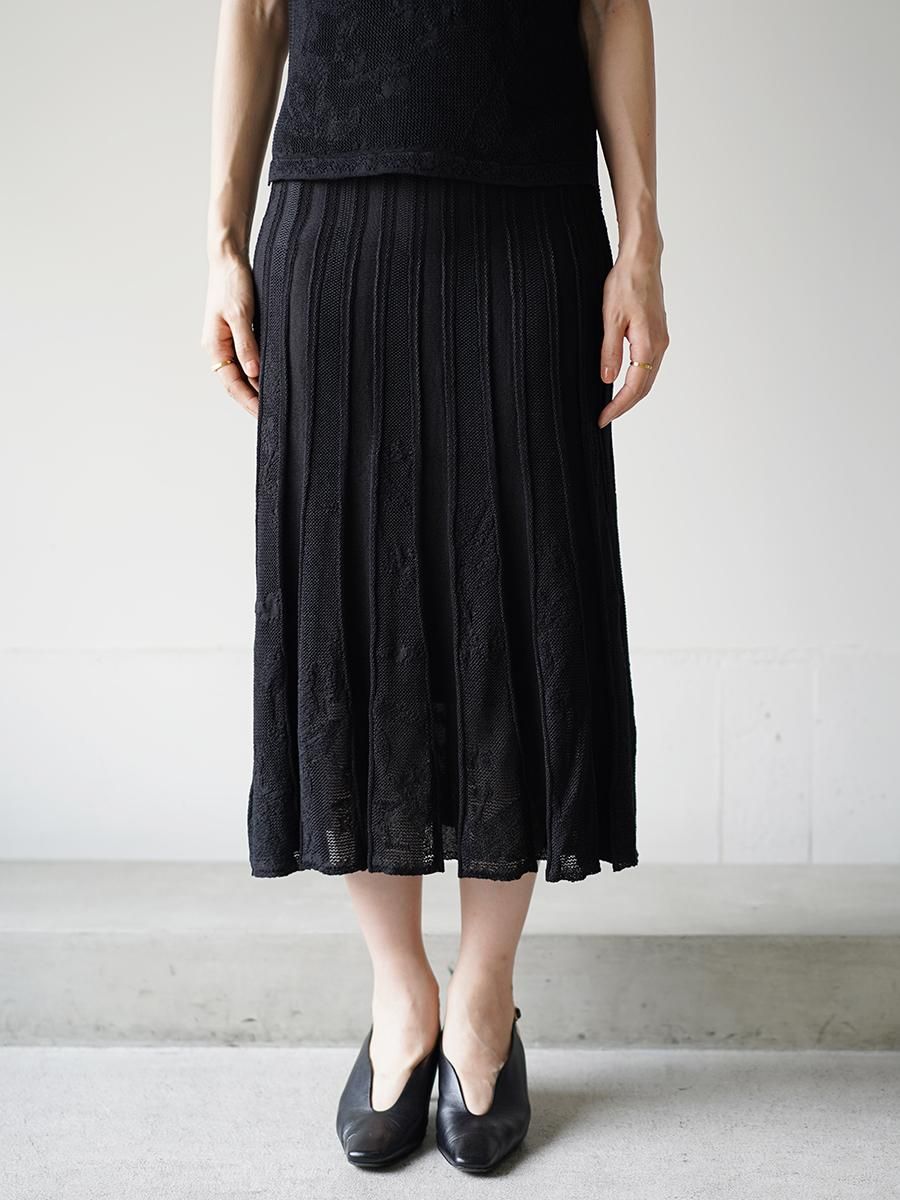 Mame Kurogouchi Watermark Pattern Pleated Knitted Skirt Mame Kurogouchi Watermark Pattern Pleated Knitted Skirt