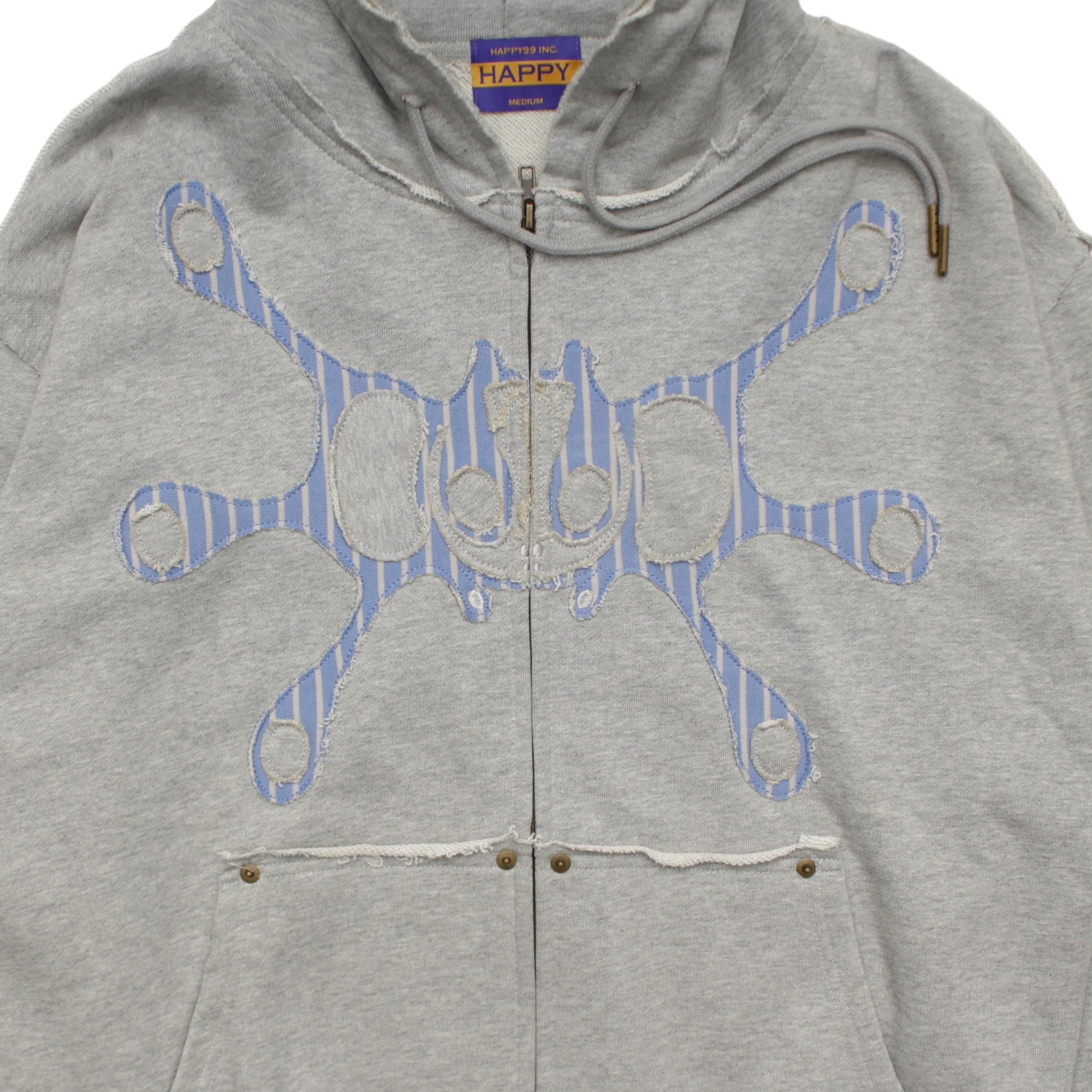 Angel99 Zip-Up Hoodie【Grey/Oxford Blue】 - DOMICILE TOKYO Angel99 Zip-Up Hoodie【Grey/Oxford Blue】 - DOMICILE TOKYO
