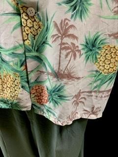 50s 60s パイナップル🍍 椰子の木🌴 ハワイアンシャツ アロハ 50s 60s パイナップル🍍 椰子の木🌴 ハワイアンシャツ アロハ