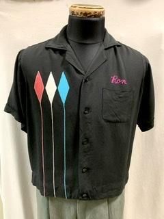 50s ダイヤ柄 黒 ボーリングシャツ キングルイ King Louie 50s ダイヤ柄 黒 ボーリングシャツ キングルイ King Louie