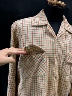 50s 当時モノ プリントコーデュロイ トリコロール シャツ 50s 当時モノ プリントコーデュロイ トリコロール シャツ