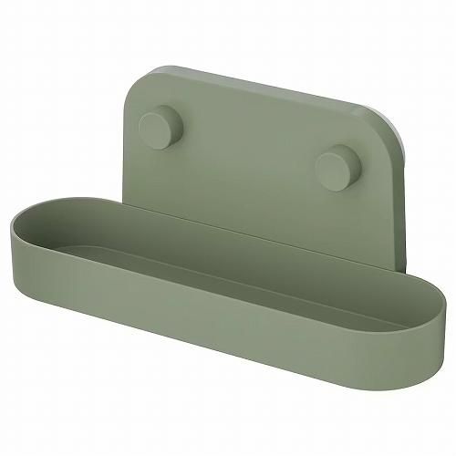 IKEA イケア ウォールシェルフ 吸盤付き グレーグリーン 28cm IKEA イケア ウォールシェルフ 吸盤付き グレーグリーン 28cm