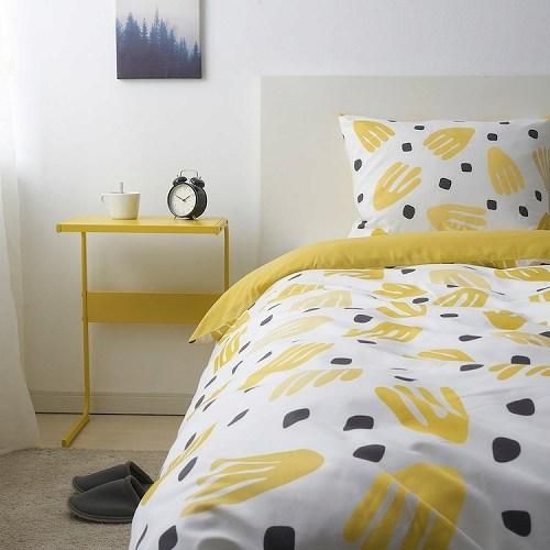 IKEA イケア ベッドリネン2点セット イエロー ホワイト シングル IKEA イケア ベッドリネン2点セット イエロー ホワイト シングル