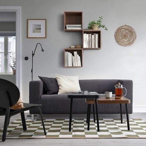 IKEA イケア ネストテーブル2点セット グレー ウォールナット調 IKEA イケア ネストテーブル2点セット グレー ウォールナット調
