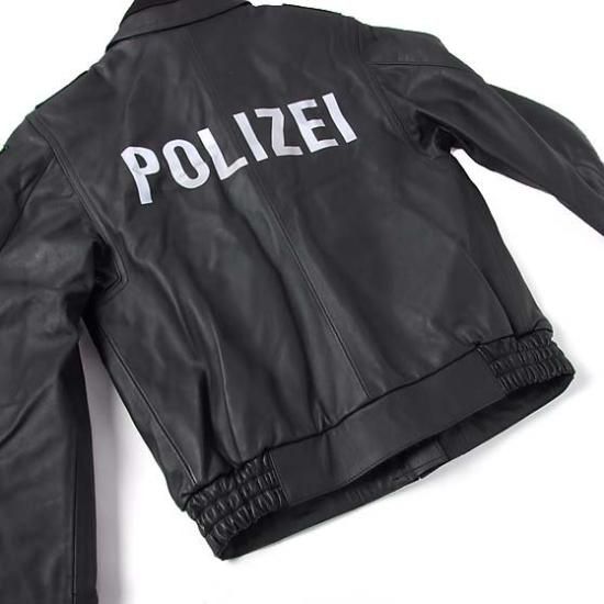 ドイツ警察 POLIZEI フラップポケット レザージャケット バック ドイツ警察 POLIZEI フラップポケット レザージャケット バック
