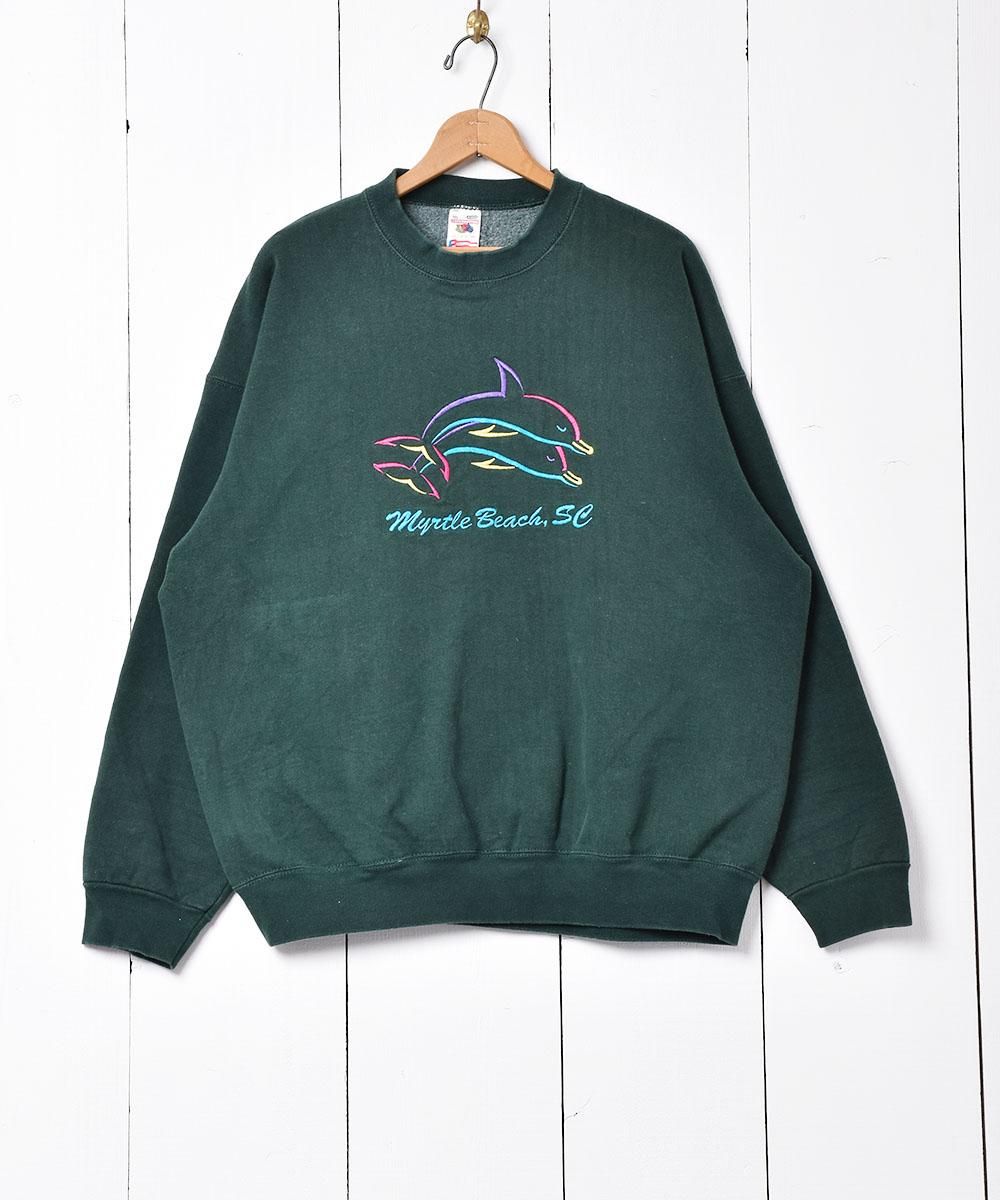 イルカ 刺繍スウェット - 古着屋グレープフルーツ ムーン イルカ 刺繍スウェット - 古着屋グレープフルーツ ムーン