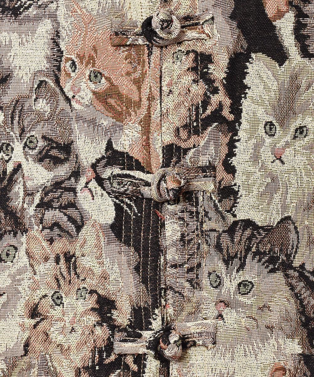 Elcamino」猫柄 チャイナボタン ジャケット - 古着屋 Elcamino」猫柄 チャイナボタン ジャケット - 古着屋