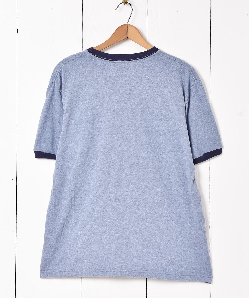 ミッキーマウスプリント リンガーTシャツ - 古着屋 ミッキーマウスプリント リンガーTシャツ - 古着屋