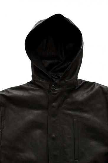 Porter Classic - HORSE LEATHER HOOD COAT - BLACK - ポーター Porter Classic - HORSE LEATHER HOOD COAT - BLACK - ポーター
