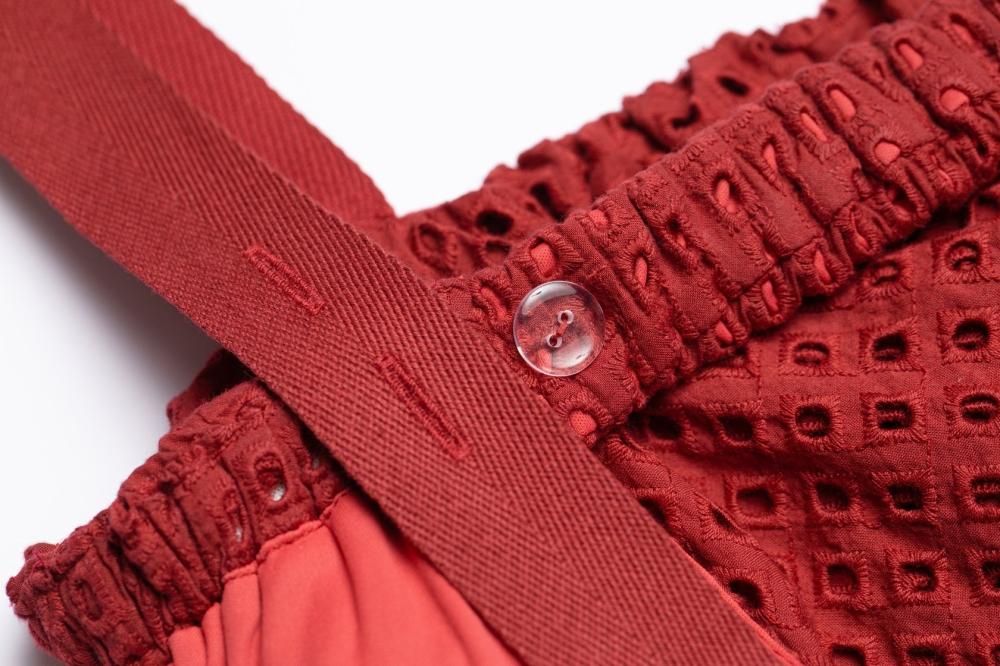 カットワークレースワンピース(CRANBERRY) - PINUE カットワークレースワンピース(CRANBERRY) - PINUE