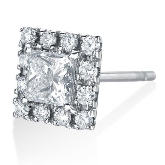 Pt950 プリンセスカット ダイヤモンドピアス Grace (グレース Pt950 プリンセスカット ダイヤモンドピアス Grace (グレース
