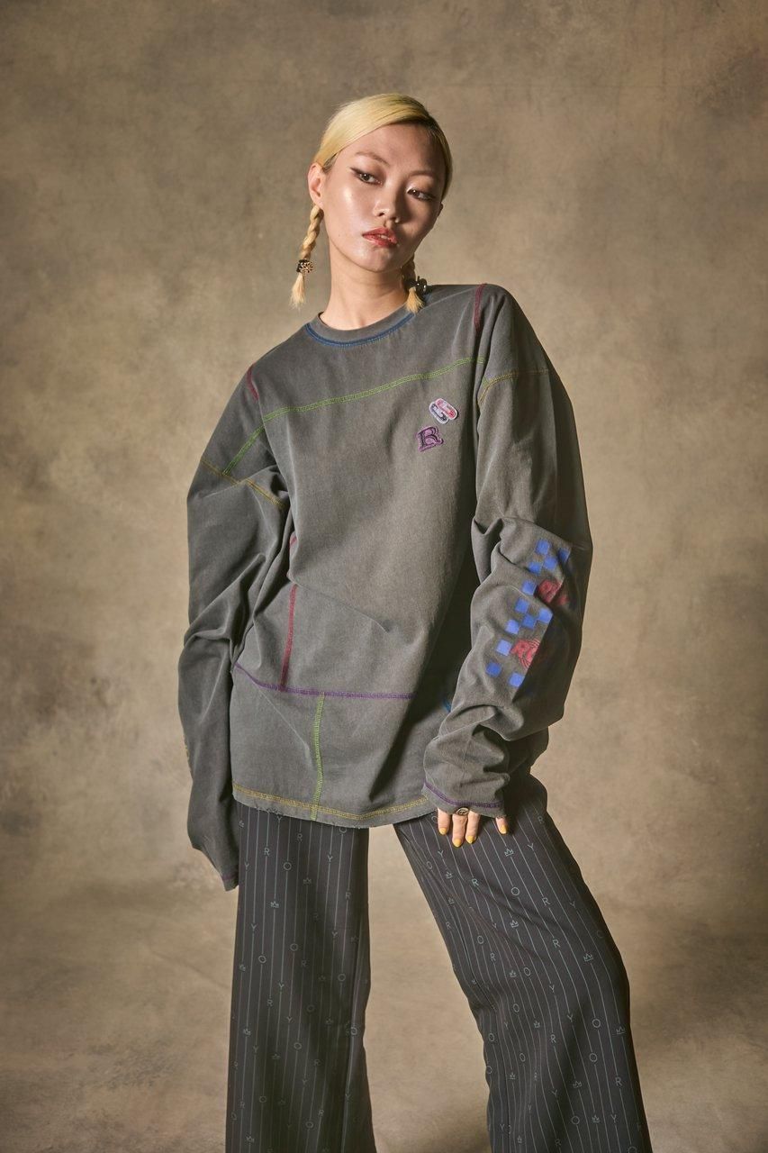 配色ステッチロングスリーブTシャツ - ROY reflect overjoy 配色ステッチロングスリーブTシャツ - ROY reflect overjoy