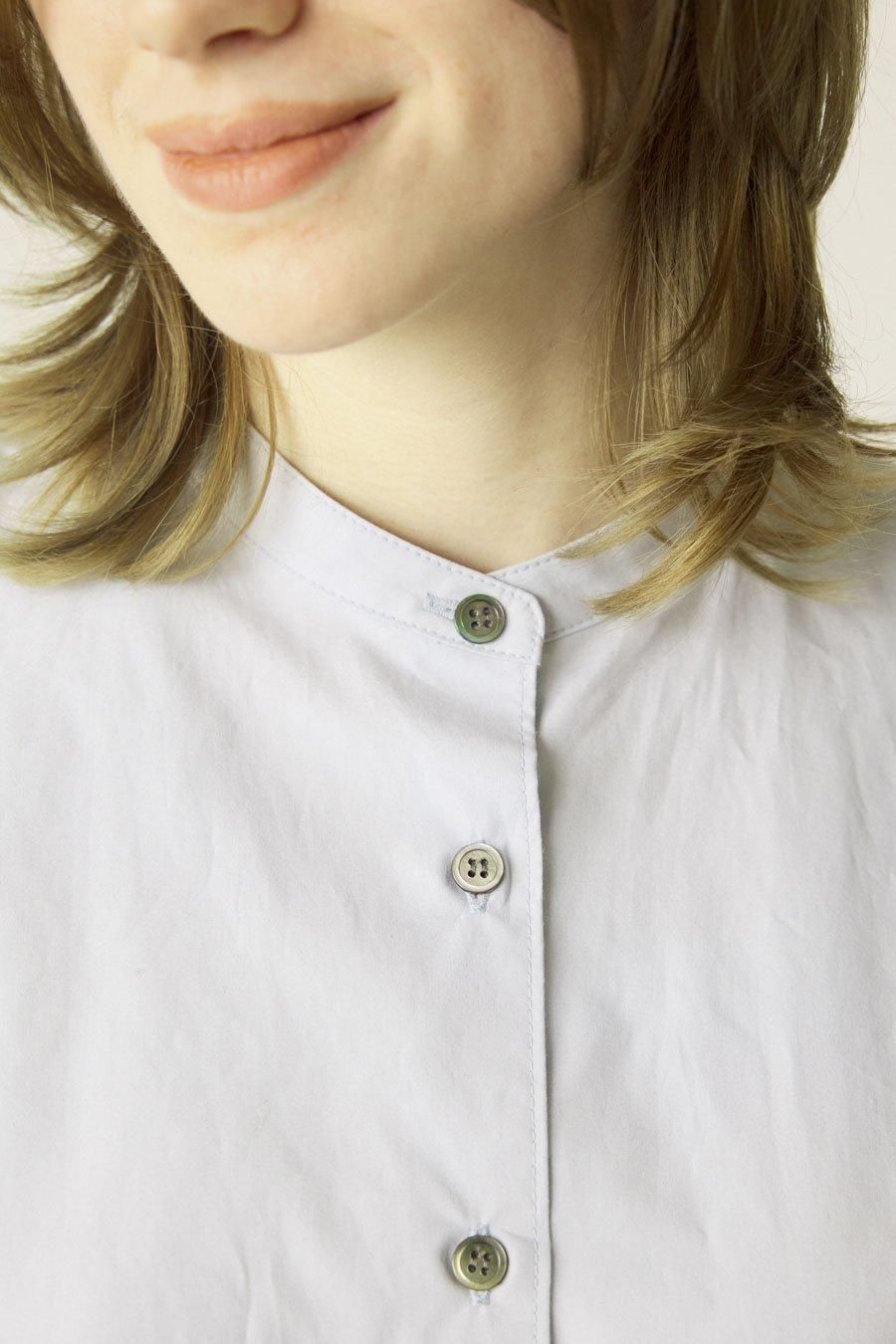 A line band collar shirt - MidiUmi(ミディウミ)|OFFICIAL A line band collar shirt - MidiUmi(ミディウミ)|OFFICIAL