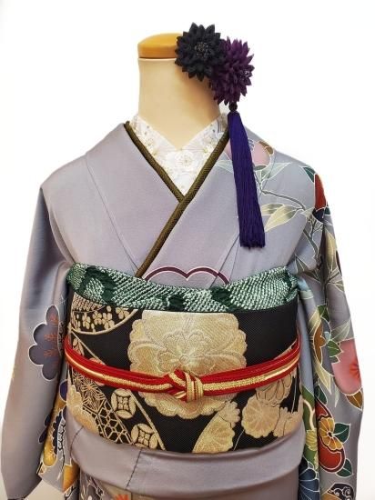 京紅型 振袖 グレー 松 宮崎良次 古典 京紅型 振袖 グレー 松 宮崎良次 古典