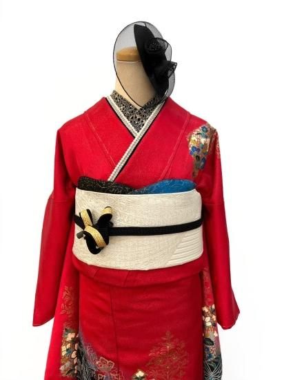 振袖 赤 銀通し 山本寛斎 - 東京着物 結鶴 振袖 赤 銀通し 山本寛斎 - 東京着物 結鶴