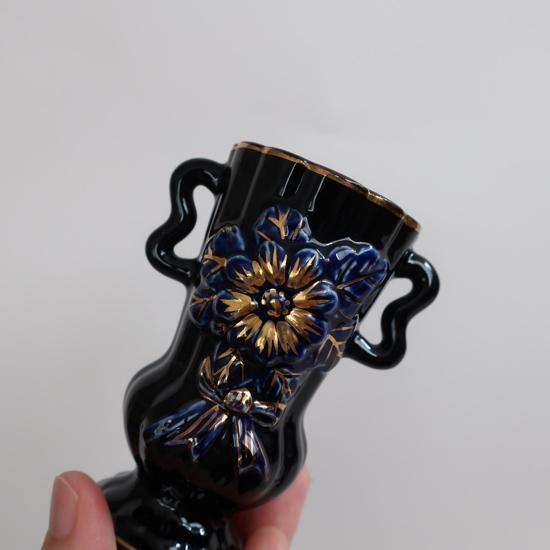 Vintage Occupied Japan blue mini flower vase/ビンテージ 陶器 Vintage Occupied Japan blue mini flower vase/ビンテージ 陶器