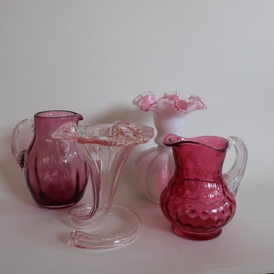 Vintage stiver Italy pink trumpet swirl lily Flower Vase Vintage stiver Italy pink trumpet swirl lily Flower Vase