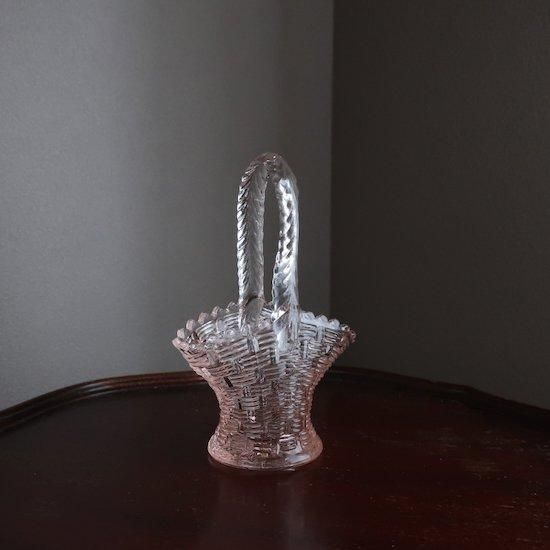Vintage Pink Glass Basket/ビンテージ ピンク ガラス Vintage Pink Glass Basket/ビンテージ ピンク ガラス