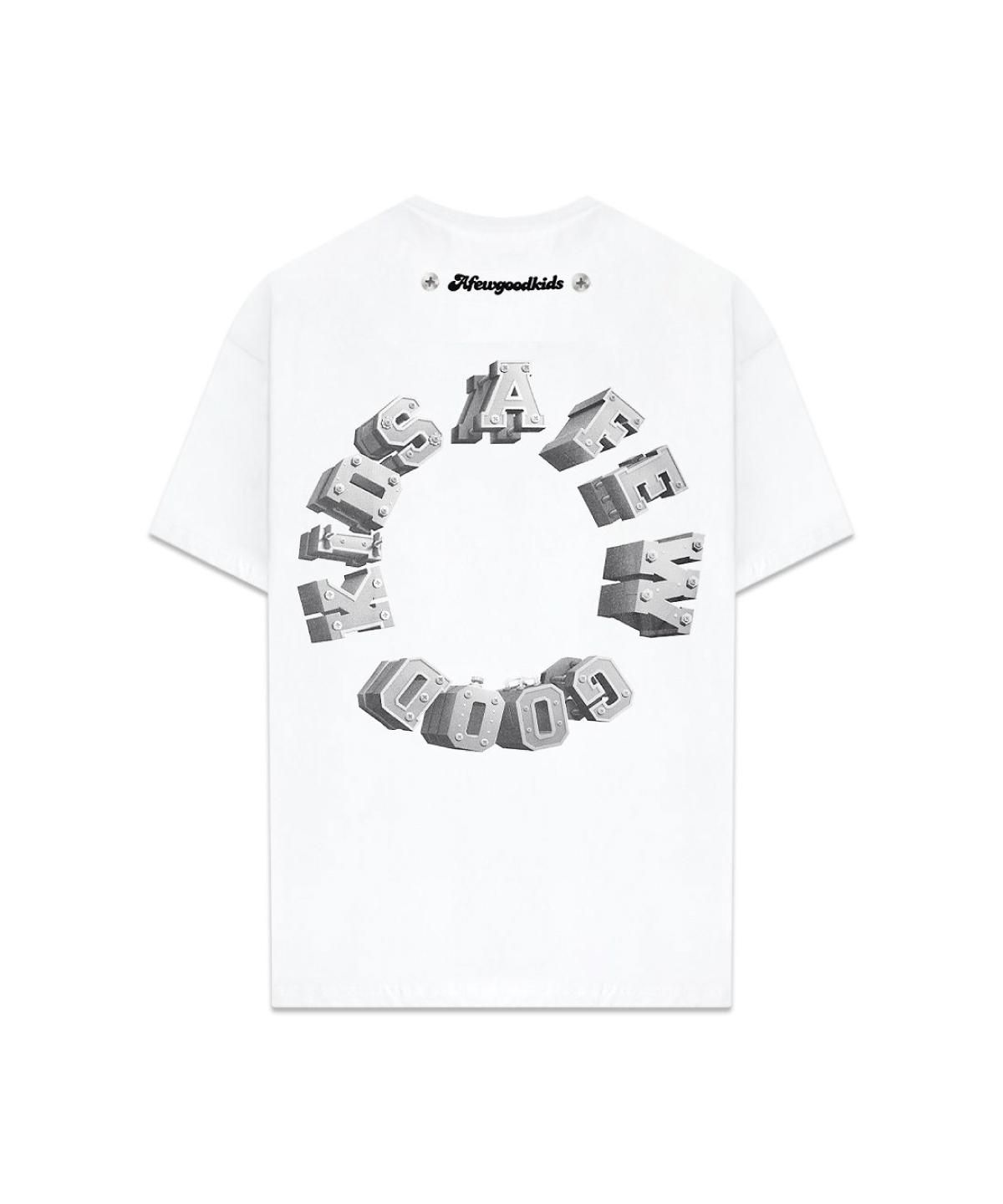A FEW GOOD KIDS (AFGK) Metal Logo Tee WHITE A FEW GOOD KIDS (AFGK) Metal Logo Tee WHITE