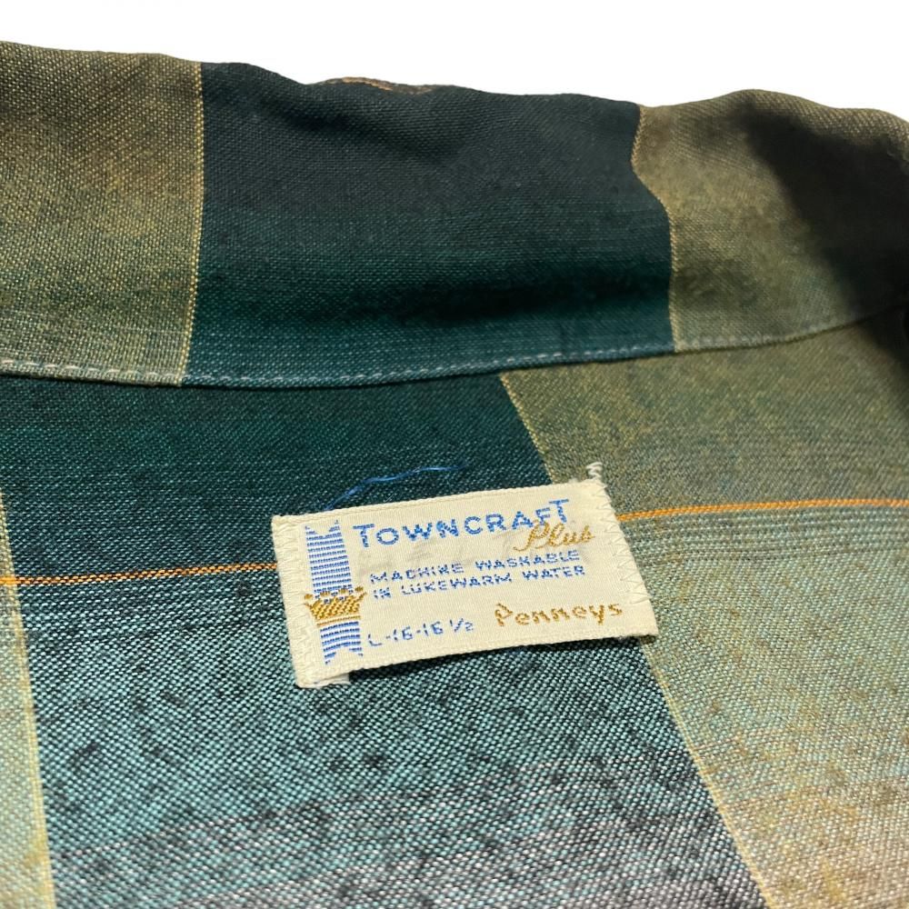 60's TOWNCRAFT オンブレチェック レーヨンシャツ SIZE L 60's TOWNCRAFT オンブレチェック レーヨンシャツ SIZE L